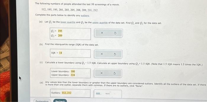 Solved The following numbers of people attended the last 10 | Chegg.com