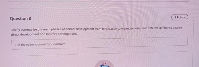 Solved 2 Points Question 8 Briefly summarize the main phases | Chegg.com