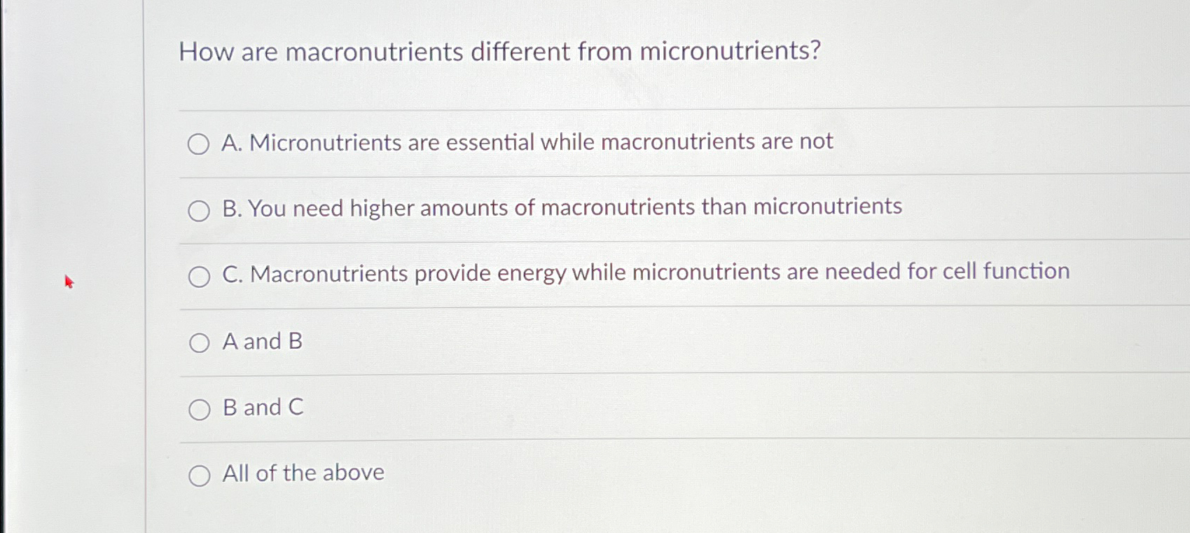 Solved How are macronutrients different from | Chegg.com