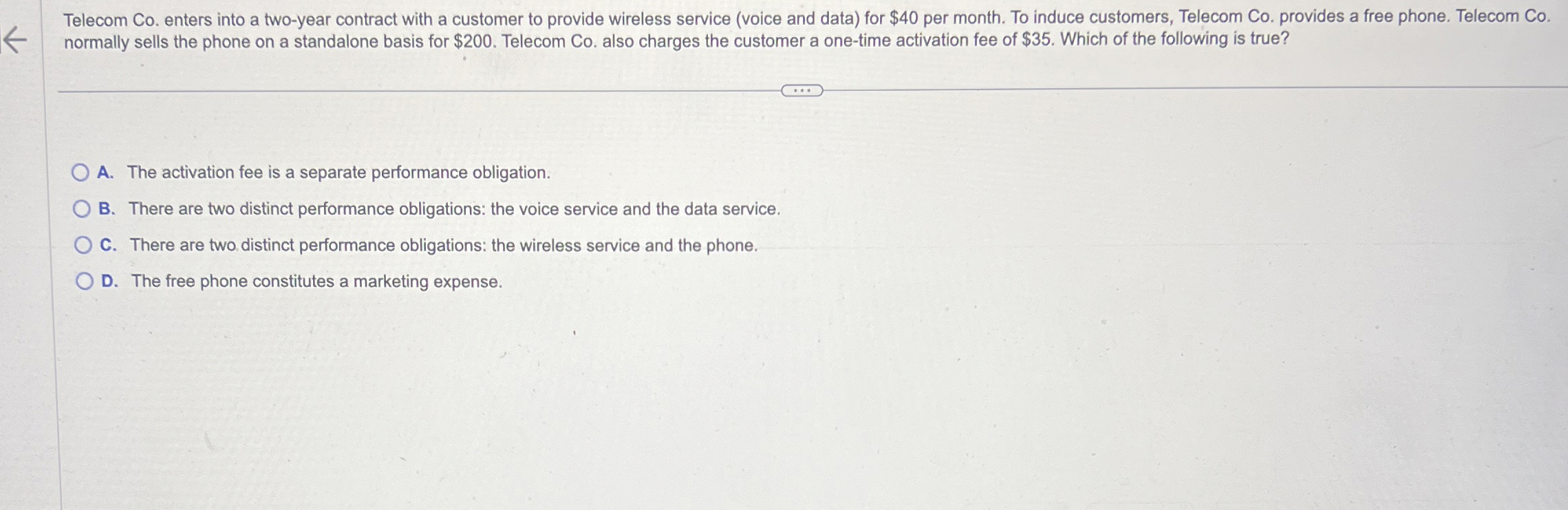 Solved Telecom Co. ﻿enters into a two-year contract with a | Chegg.com