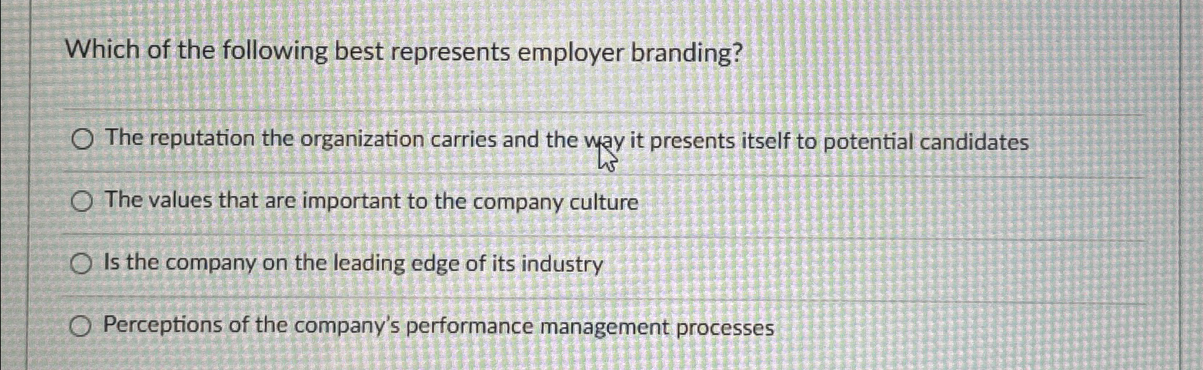 Solved Which of the following best represents employer | Chegg.com