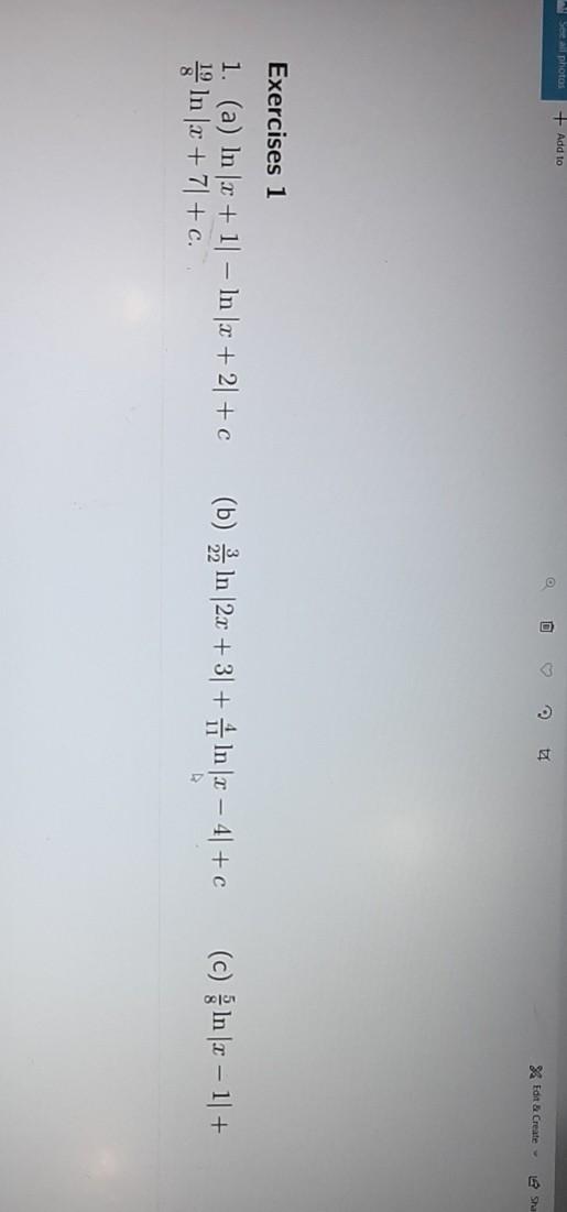 Solved Exercises 2 1. Integrate each of the following by | Chegg.com