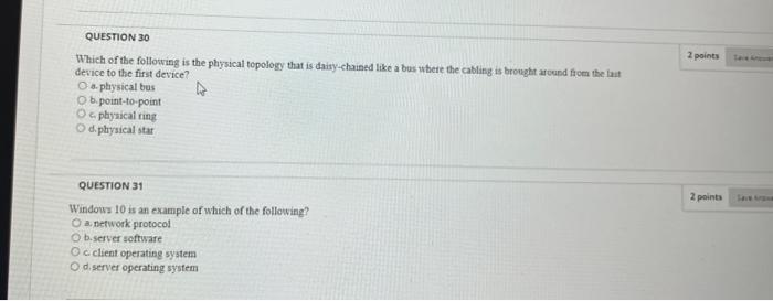 Solved 2 points QUESTION 30 Which of the following is the | Chegg.com