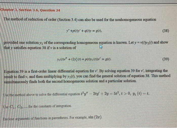 Solved Chapter 3, Section 3.6, Question 24 The method of | Chegg.com