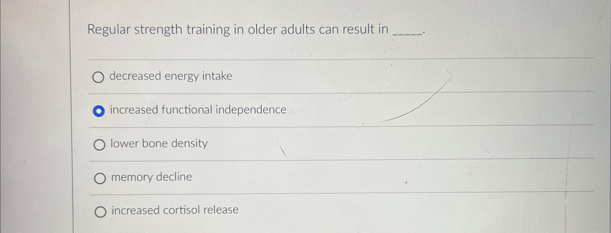 Solved Regular strength training in older adults can result | Chegg.com