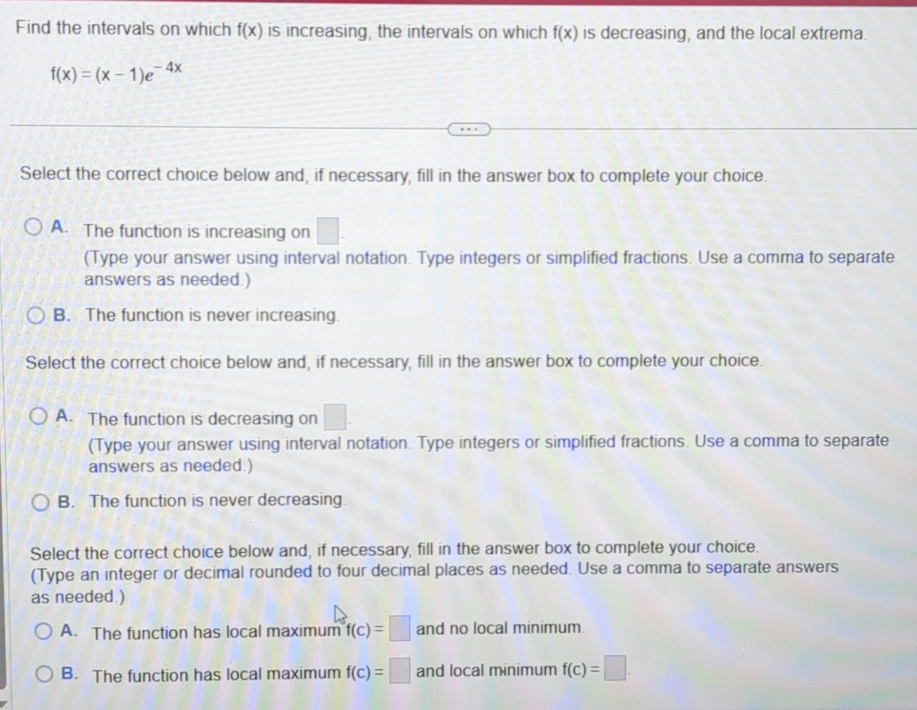 Solved Find the intervals on which f(x) ﻿is increasing, the | Chegg.com