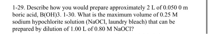 Solved 1-29. Describe how you would prepare approximately 2 | Chegg.com