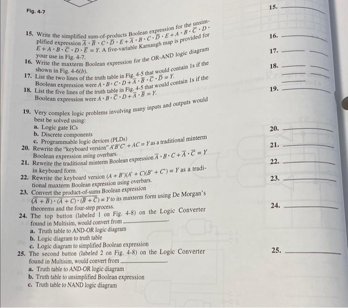Fig. 4-8 Logic Converter problem.Fig. 4-7(a) (b) | Chegg.com