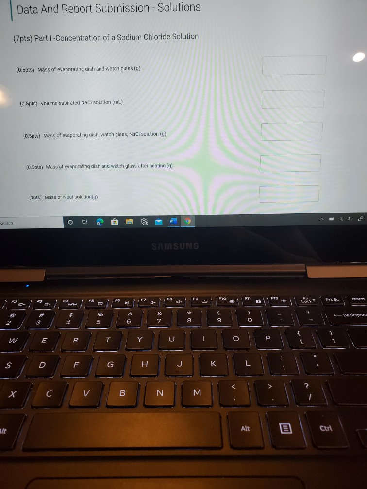 Data And Report Submission - Solutions (7pts) Part I | Chegg.com
