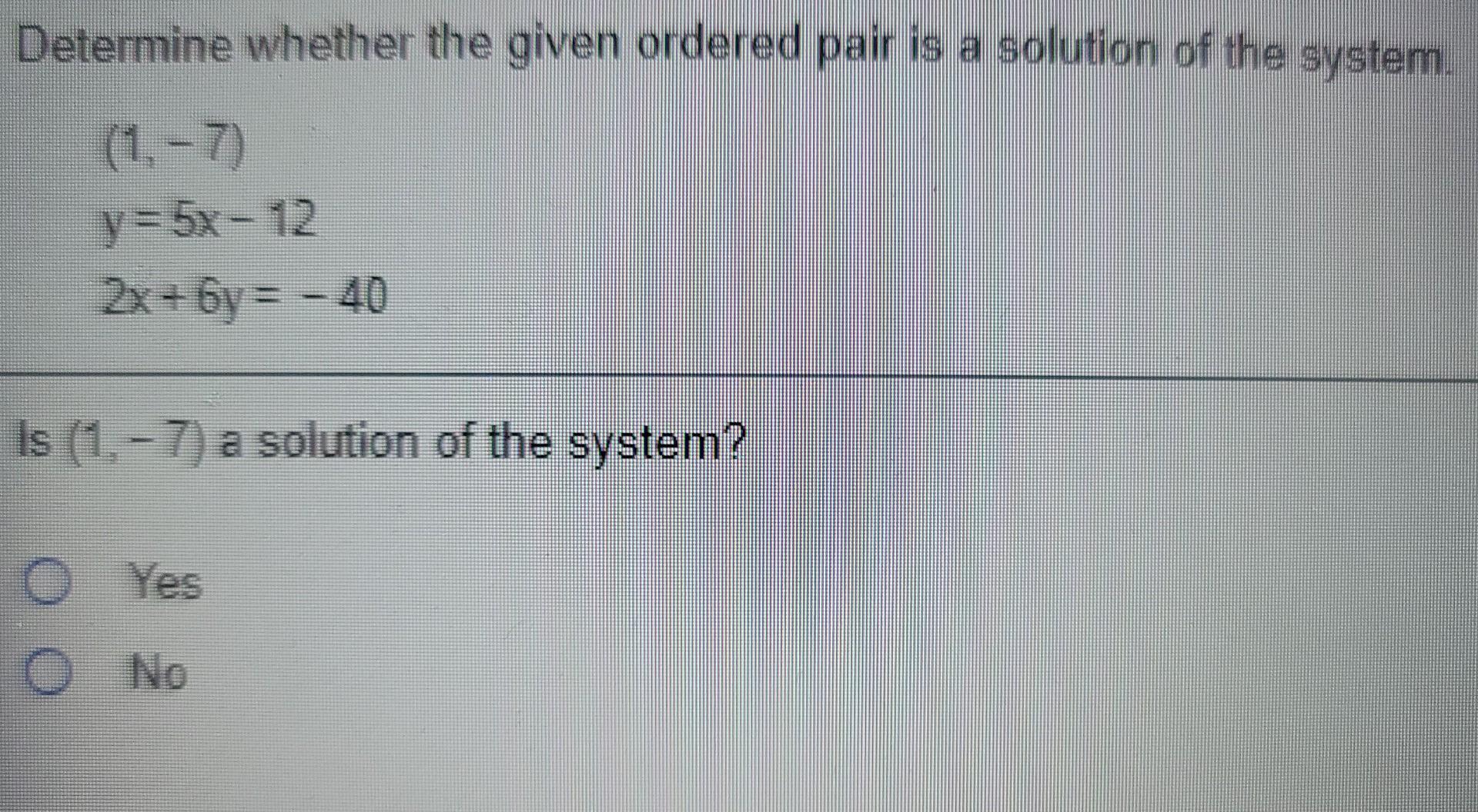 Solved Determine whether the given ordered pair is a | Chegg.com