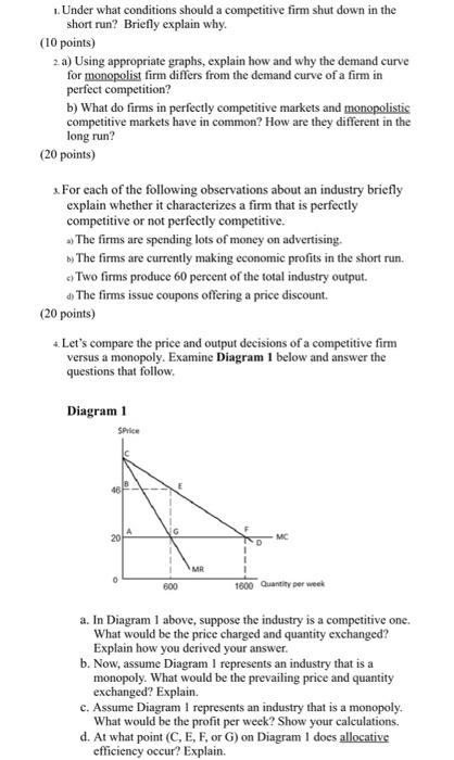 Solved ( 10 points) 2 a) Using appropriate graphs, explain | Chegg.com