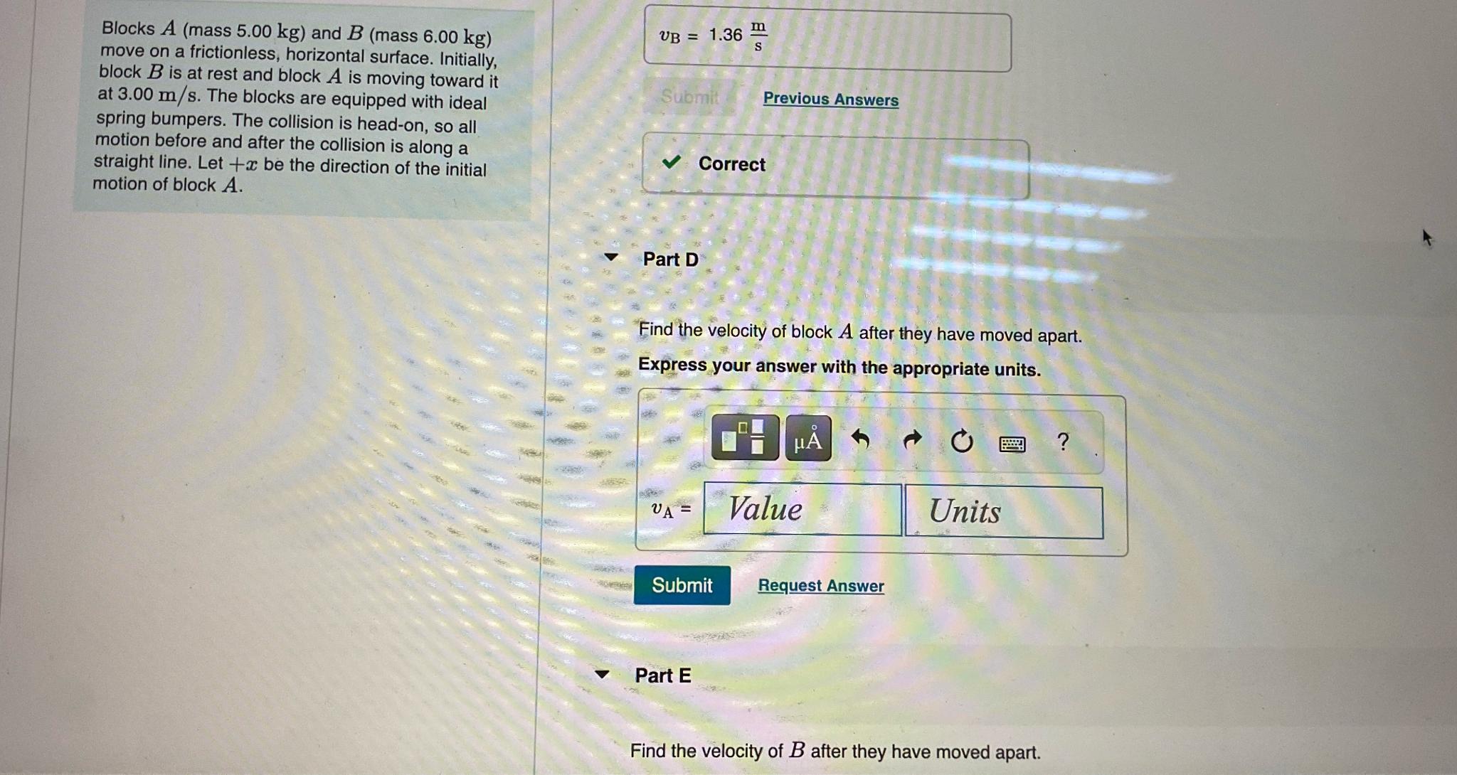 Solved Blocks A (mass 5.00kg ) ﻿and B (mass 6.00kg ) ﻿move | Chegg.com