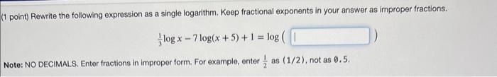 Solved 1 point) Rewrite the following expression as a single | Chegg.com