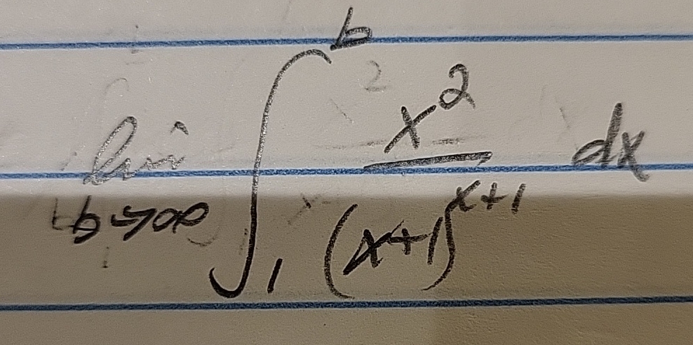 Solved limb→∞∫1bx2(x+1)x+1dx | Chegg.com
