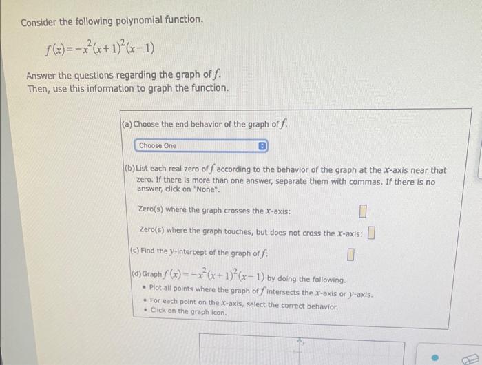 Solved Consider the following polynomial function. | Chegg.com
