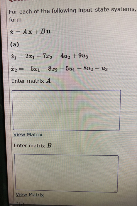 Solved Question 3. For each of the following input-state | Chegg.com