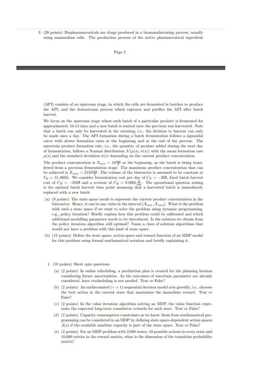 Solved (20 ﻿points) ﻿Biopharmaceuticals are drugs produced | Chegg.com