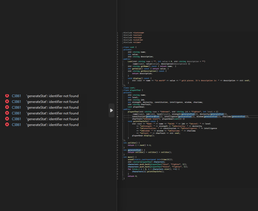 Solved In C++: I have code here however when I try to run it | Chegg.com