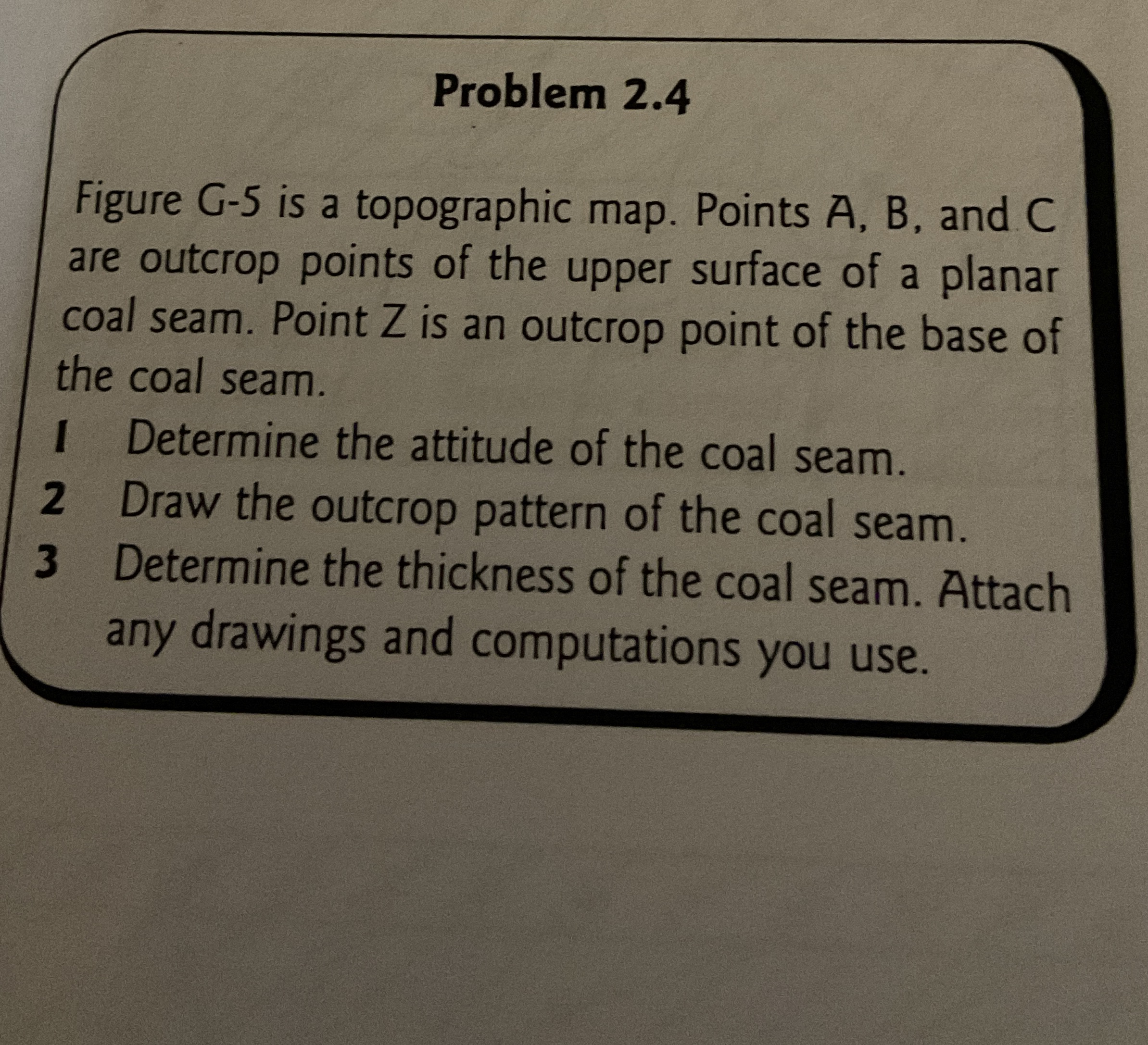 Solved Problem 2.4Figure G-5 ﻿is a topographic map. Points | Chegg.com