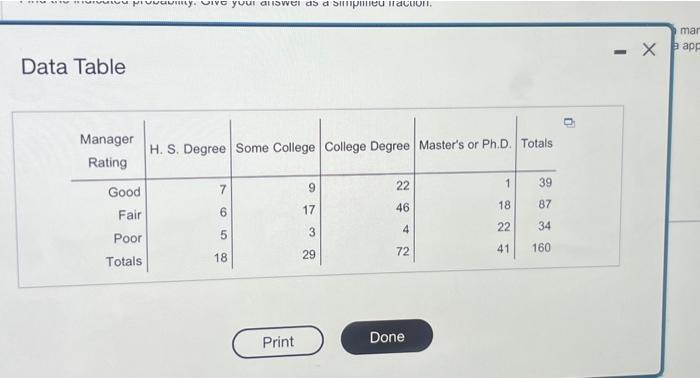 Solved Data Table Find the indicated probability. Give | Chegg.com
