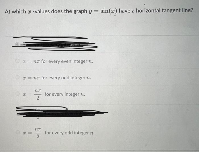 Solved At which x-values does the graph y=sin(x) have a | Chegg.com