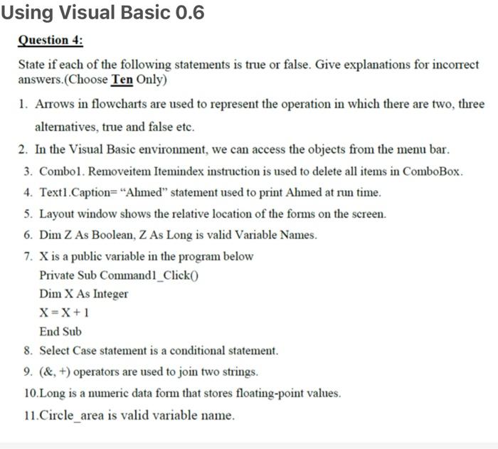Solved Using Visual Basic 0.6Using Visual Basic 0.6Using | Chegg.com