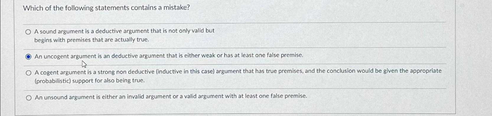 Solved Which of the following statements contains a | Chegg.com