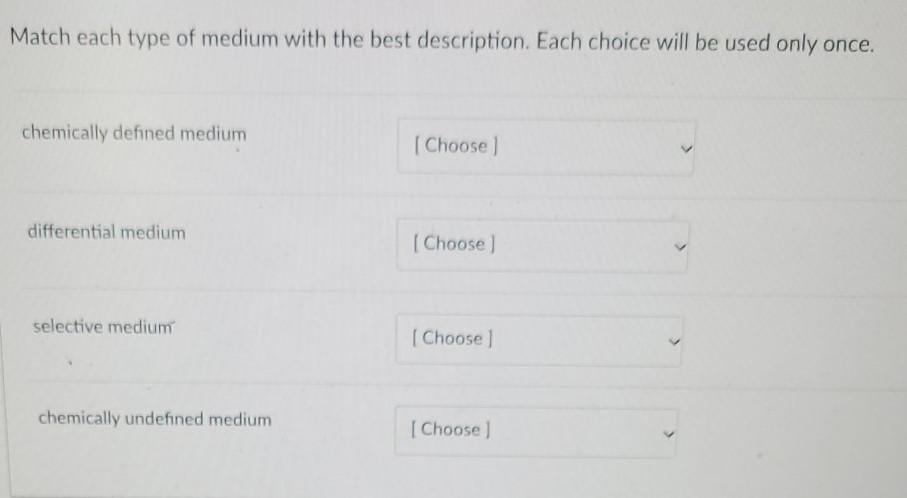 Match each type of medium with the best description. | Chegg.com
