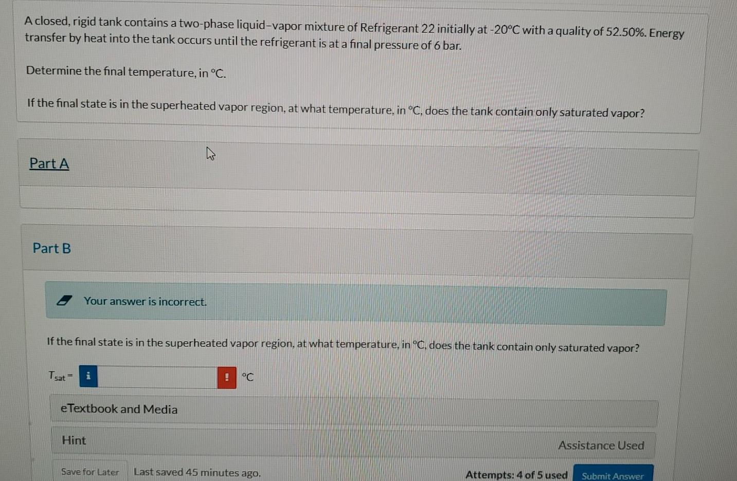 Solved A closed, rigid tank contains a two-phase | Chegg.com
