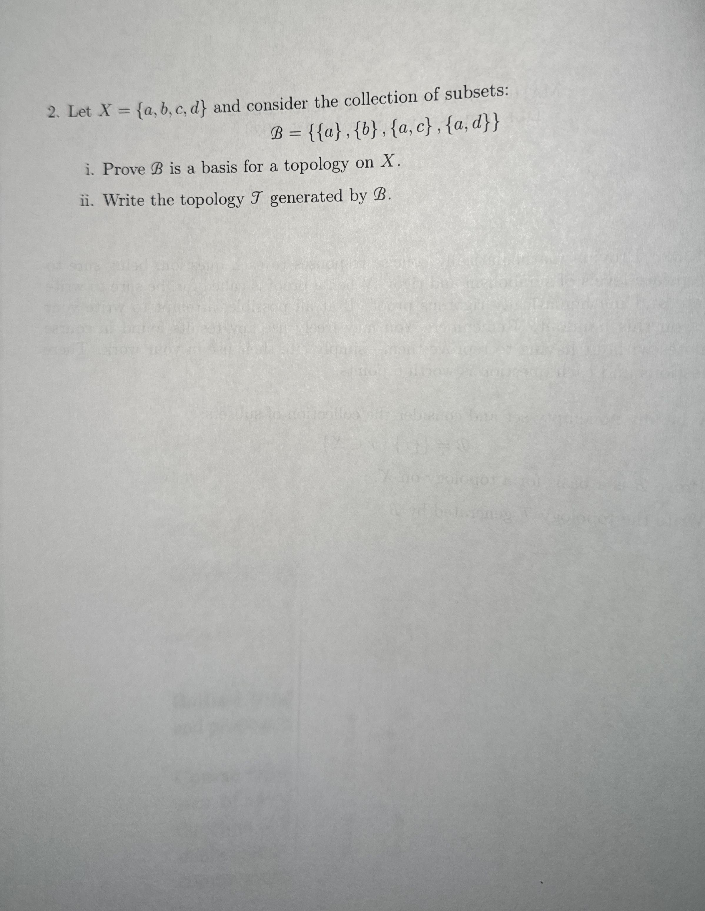 Solved Let x={a,b,c,d} ﻿and consider the collection of | Chegg.com