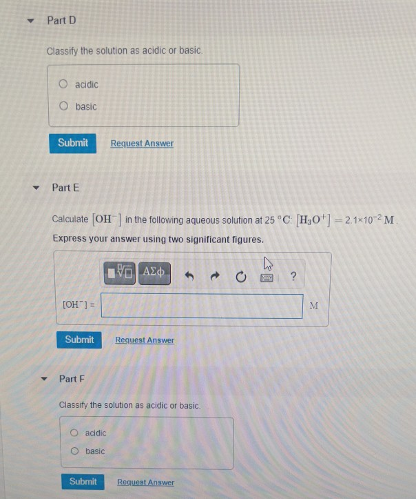 Solved Calculate (OH) in the following aqueous solution at | Chegg.com