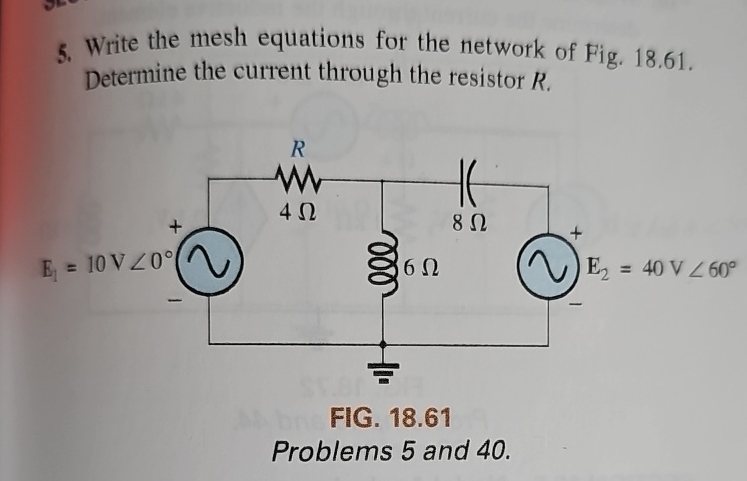 Solved Write the mesh equations for the network of Fig. | Chegg.com