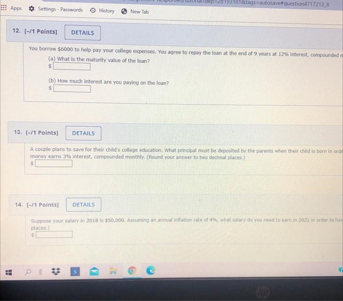 Solved 10. (-/1 Points] DETAILS AUFEXC4 11.2.041. $37,000 is | Chegg.com