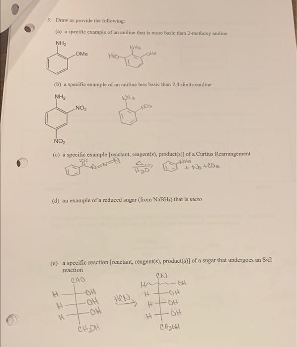 Solved 3. Draw or provide the following: (a) a specific | Chegg.com