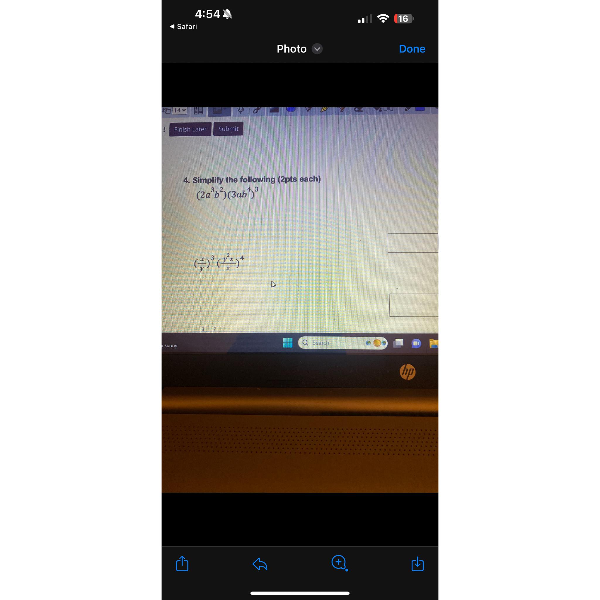 Solved Simplify the following (2pts each)(2a3b2)(3ab4)3 | Chegg.com