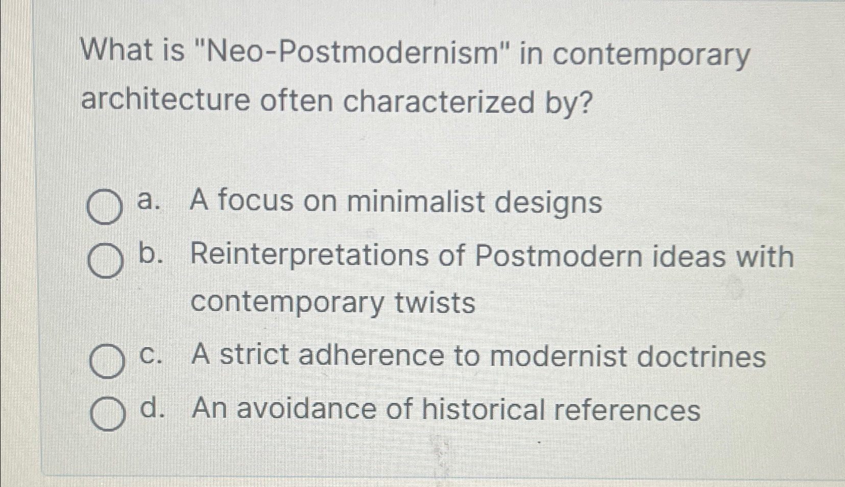 Solved What is "Neo-Postmodernism" in contemporary | Chegg.com
