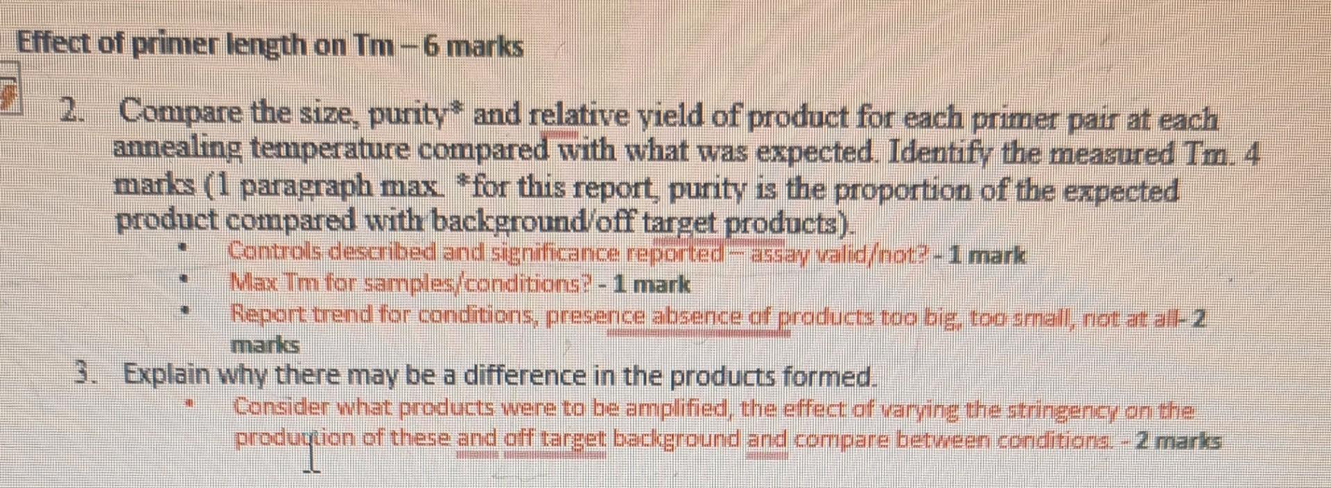 Solved Effect of primer length on Tm- 6 marks 2. Compare the | Chegg.com