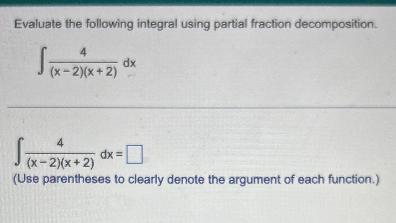 Solved Evaluate the following integral using partial | Chegg.com
