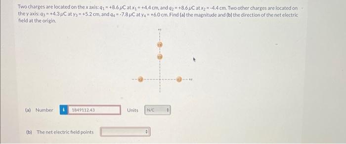 Solved wo charges are located on the x axis: | Chegg.com