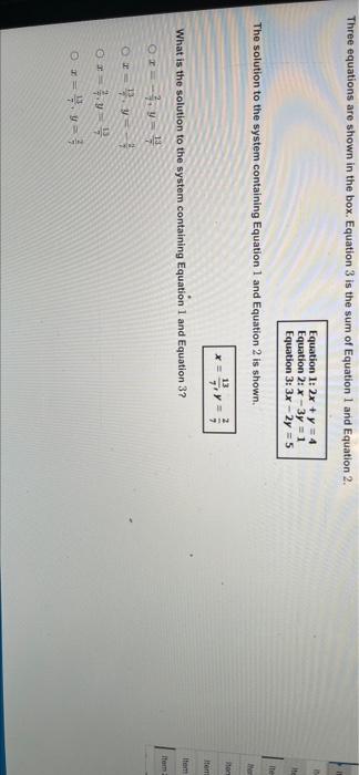 Solved Three equations are shown in the box. Equation 3 is | Chegg.com