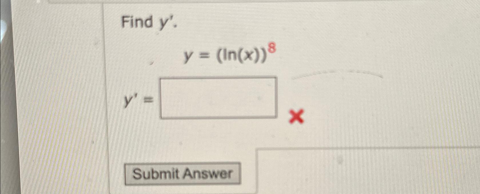Solved Find y'.y'= | Chegg.com