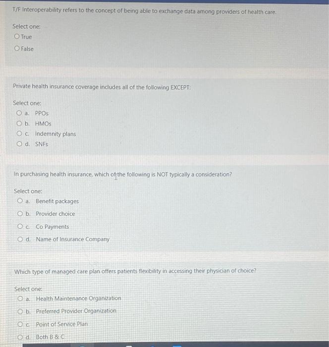 Solved T/F Interoperability refers to the concept of being | Chegg.com