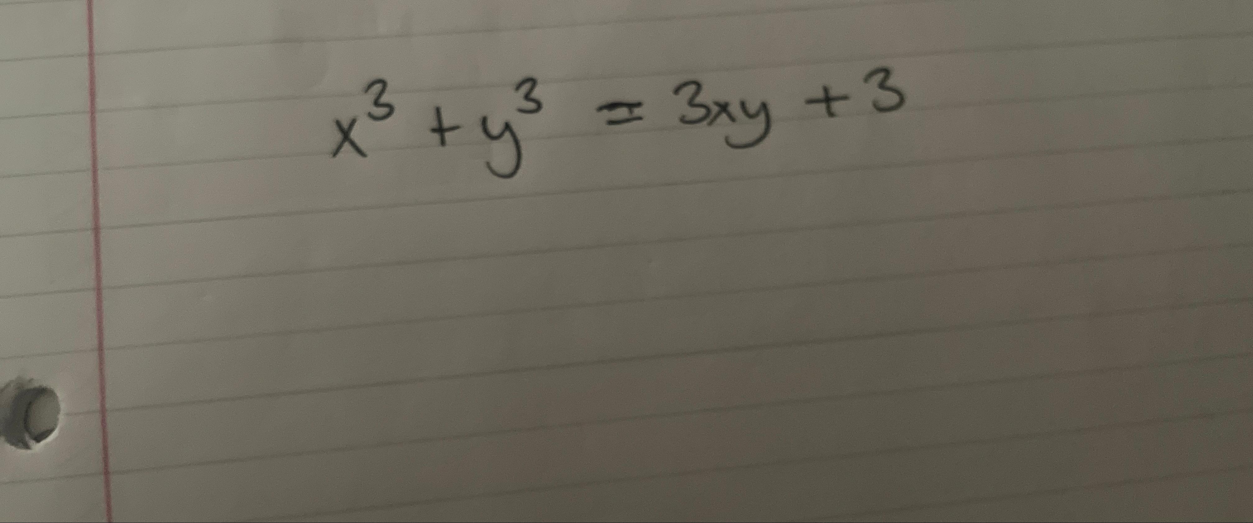 Solved x3+y3=3xy+3 | Chegg.com