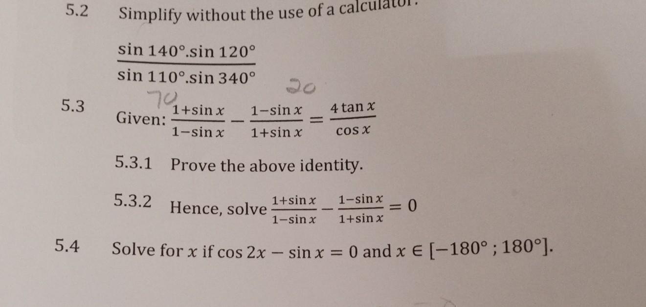Solved 5.2 Simplify without the use of a calculator. | Chegg.com
