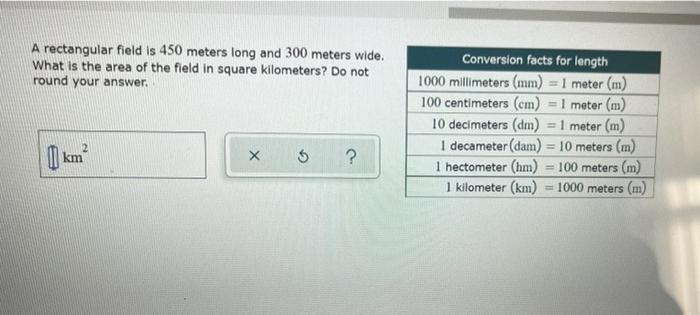Solved A rectangular field is 450 meters long and 300 meters | Chegg.com