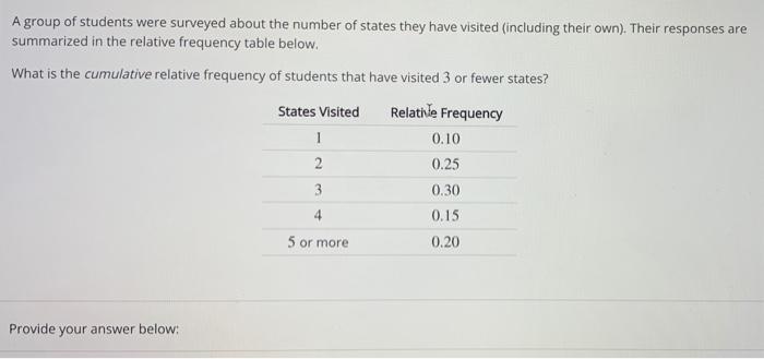 Solved A group of students were surveyed about the number of | Chegg.com
