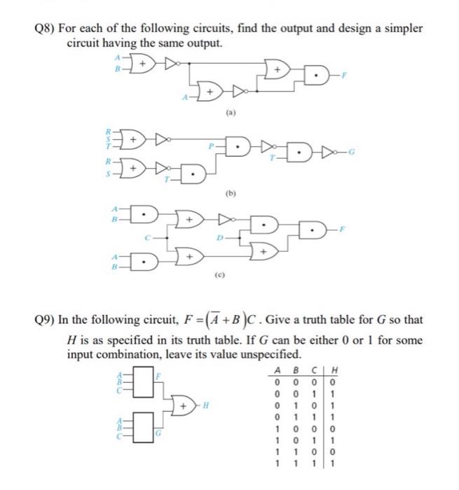 Solved Q8) For each of the following circuits, find the | Chegg.com