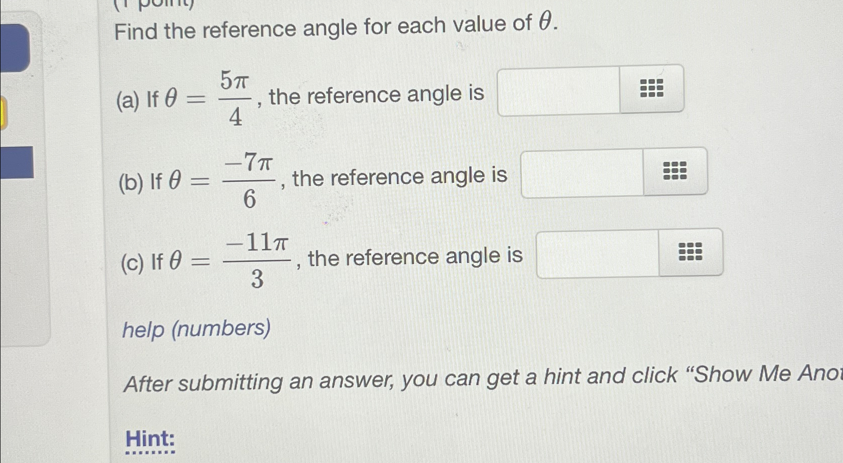 Solved Find the reference angle for each value of θ.(a) ﻿If | Chegg.com