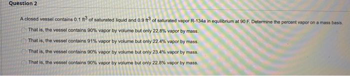Solved A closed vessel contains 0.1 m3 of saturated liquid | Chegg.com