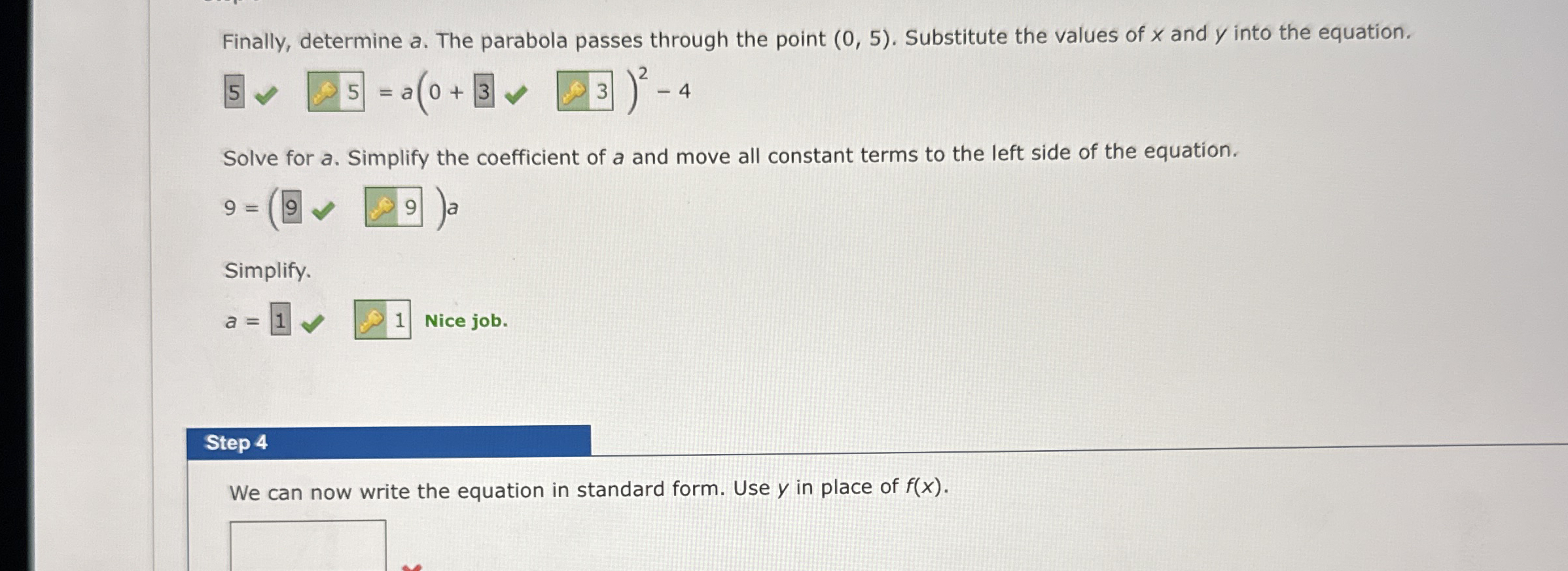 Solved Finally, determine a. ﻿The parabola passes through | Chegg.com
